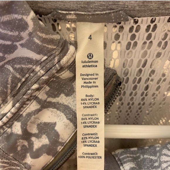 lululemon athletica | Jackets & Coats | Lululemon Grey Floral Jacket ...